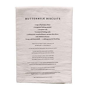 Sweet Water Decor Buttermilk Biscuits Tea Towel | Large Size 28 x 25 inches | Cream with Black Text | Bathroom, Kitchen, Dish (Buttermilk Biscuits)