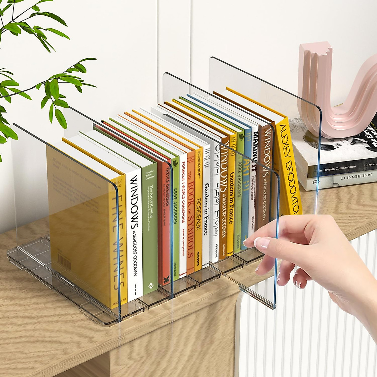 frtzal Purse Organizer for Closet, Shelf Dividers for Closet Organization Adjustable Plastic Handbag Organizers for Closets Purse Storage Organizer (2PCS 5 layers Tra)