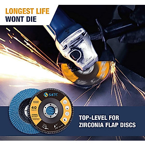 S SATC 20PCS Flap Discs 4 1/2 for Angle Grinder 40/60/80/120 Grit Flap Disc High-Density Bevel Type Angle Grinder Sanding Disc Abrasive Flap Disk #29