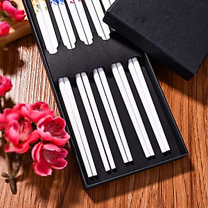 5 Pairs Porcelain Chopsticks, 9.5 Inch High-grade Bone Chopsticks, Reusable Dishwasher Safe
