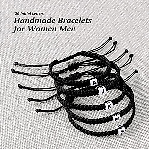 Nymerianoble Initial Bracelets for Women Girls Personalized Handmade Bracelets Letter R Initial Charm Bracelet for Men Boy Mother's Day Birthday Gifts