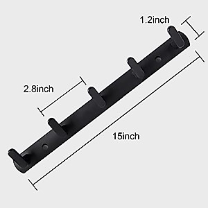 Jnnicoog Coat Hook Wall Mount with 5 Hooks, Black Coat Rack , Wall Mounted Modern, Suitable for Living Room Entrance, Bedroom, Kitchen, Bathroom Etc.