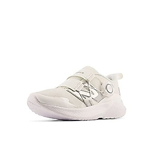 New Balance Girls Dynasoft Reveal V4 Boa, White/Silver Metallic/Iridescent, 2 Little Kid