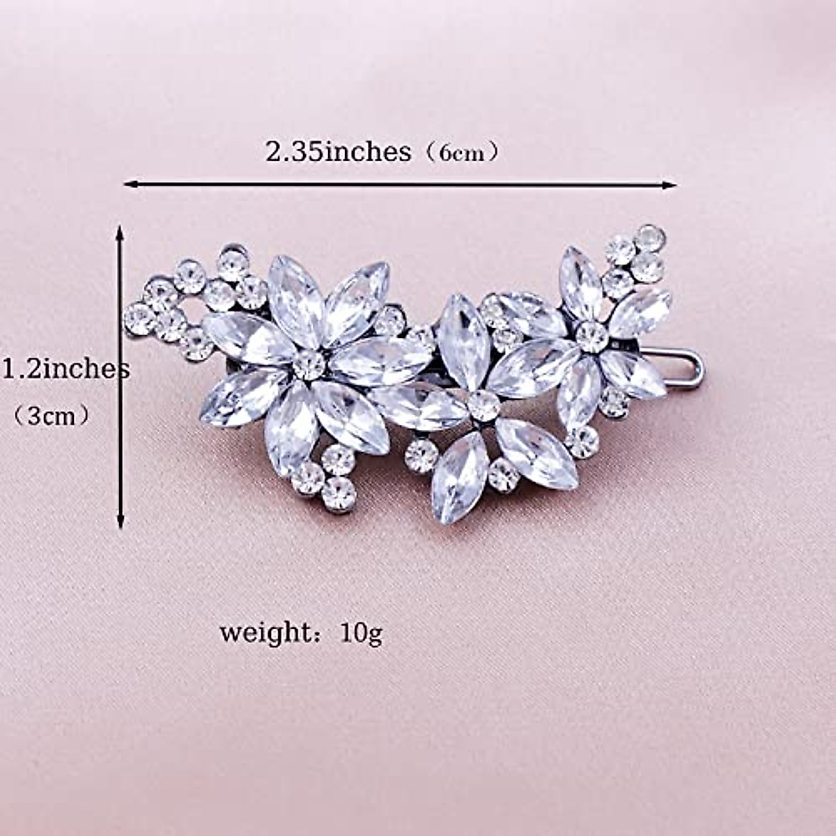 Goledwedy Crystal Flower Bridal Hair Clips(2 packs) Rhinestone Wedding Hair Clips For Brides