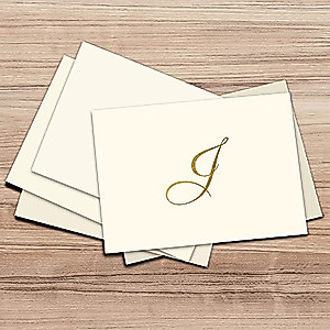 Designer Greetings Monogram Boxed Note Cards, Personalized Stationery Set (10 Count), Letter J