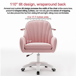 XUEGW Home Office Chair Computer Chair with Mid-Back Upholstered Modern Tufted Computer Task Chair Swivel Height Adjustable Velvet Accent Chair…