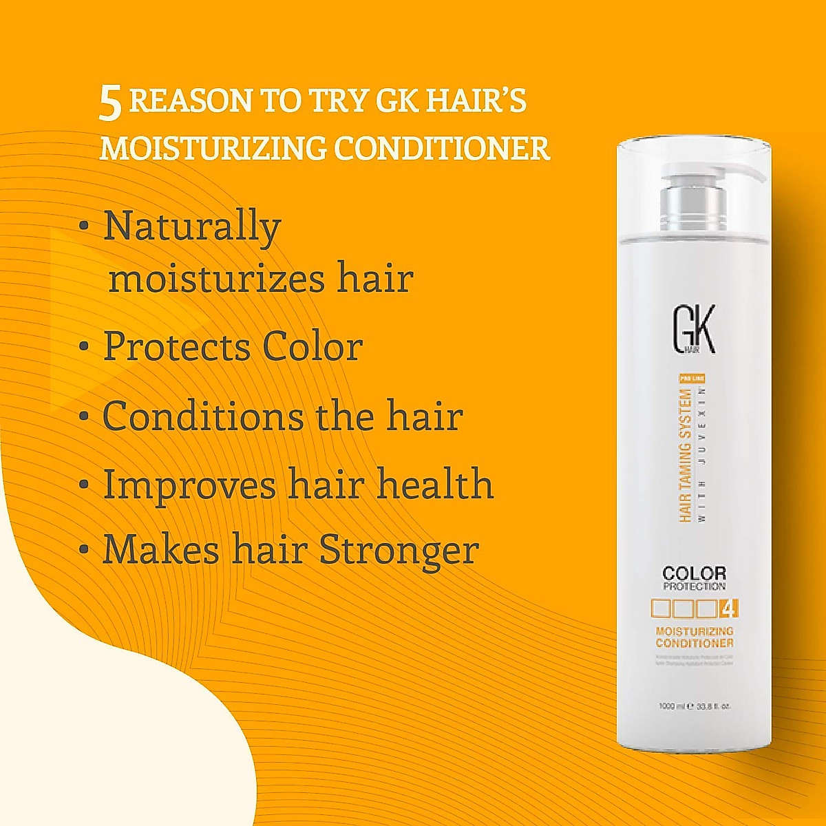 Global Keratin GK Hair Moisturizing Conditioner (33.8 fl.oz/1000ml) - Hair Smoothing Serum - 100% Pure Organic Argan Oil 1.69 Fl Oz