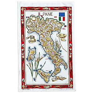 BLU RITMO Kitchen Tea Towel Set, Cotton Kitchen Towels Made in Italy, Colorful Multi-Purpose Absorbent Cloths, Large Cloth 21 x 33 in (Food - 4 Pieces)