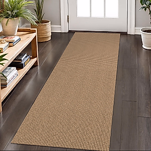 KOZYFLY Boho Runners for Hallways 2x6 ft Washable Hall Carpet Runner Rubber Backed Kitchen Rug Non Slip Woven Cotton Entryway Runner Rugs Floor Runners for Indoor Hallway Bedroom, Tan/Orange/Brown