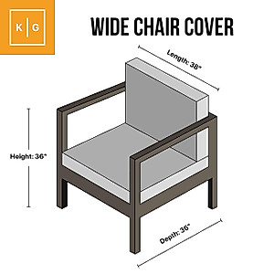 KHOMO GEAR Outdoor Chair Cover Patio Furniture Cover Waterproof Heavy Duty (Brown - Wide)