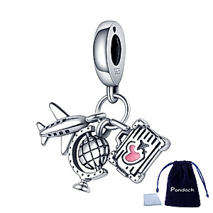 Pandach 925 Sterling Silver Charms for Bracelets Necklace with 5A CZ Stones Dangle Pendant Bead Jewelry Beads Gifts for Women