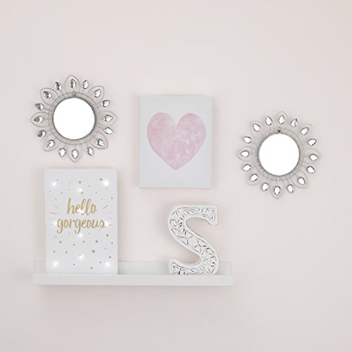 Little Love by NoJo Celestial Lighted Wall Decor, Hello Gorgeous, Gold/White