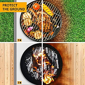 Semmiro 40" x 40" Square Fire Pit Mat, 3-Layer Fireproof Grill Pad Ember Mat with Reflective Edging for Outdoor Wood Burning Fire Pit, Protector of Deck, Patio, Wood Floor, Grass, Campsite, Lawn