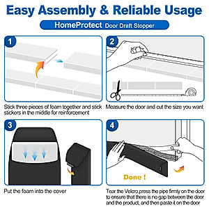 HomeProtect Door Draft Stopper-36inch Black