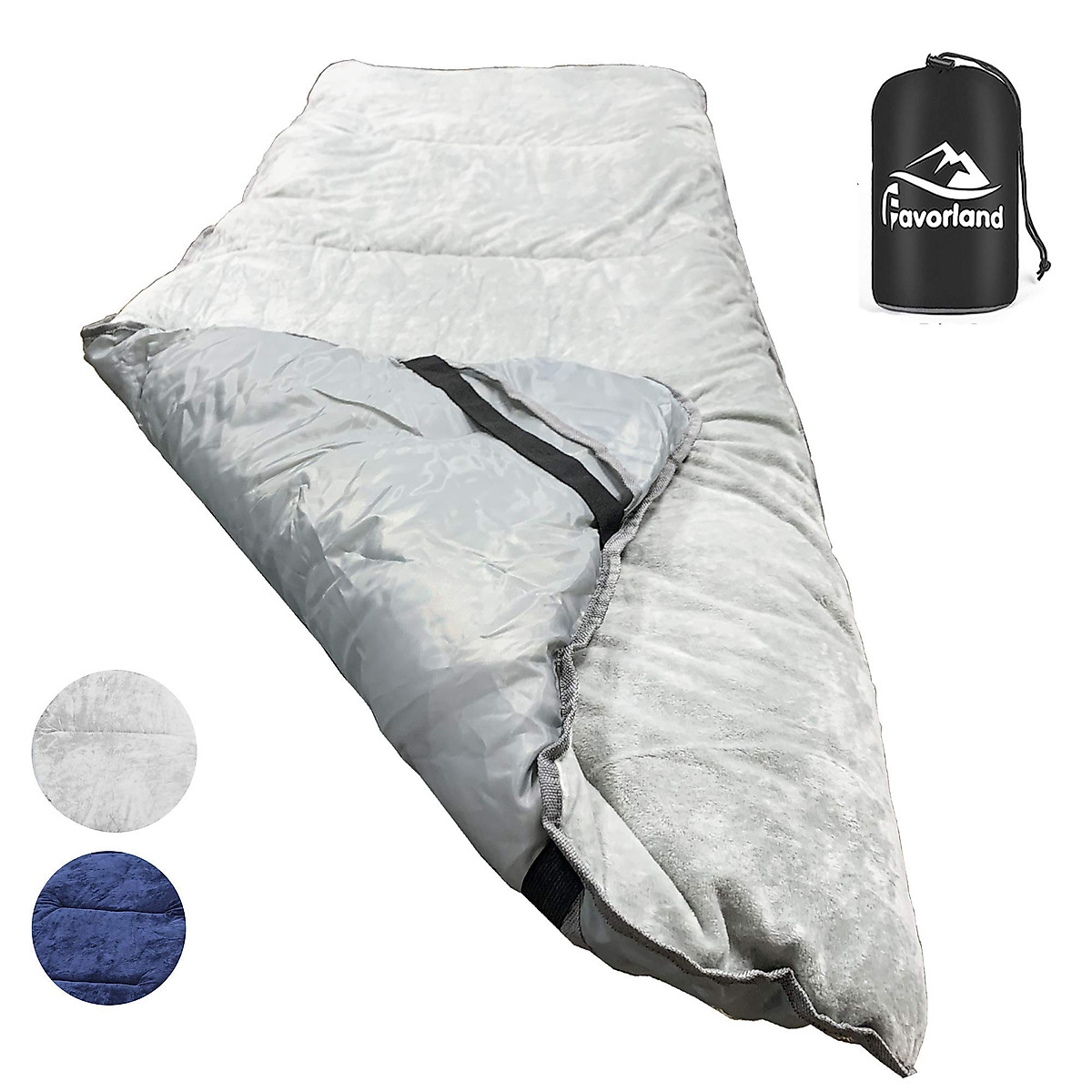 Favorland Sleeping Bag and Camping Sleeping Cot Pad Lightweight Durable for Hiking Backpacking Traveling with Compression Sack