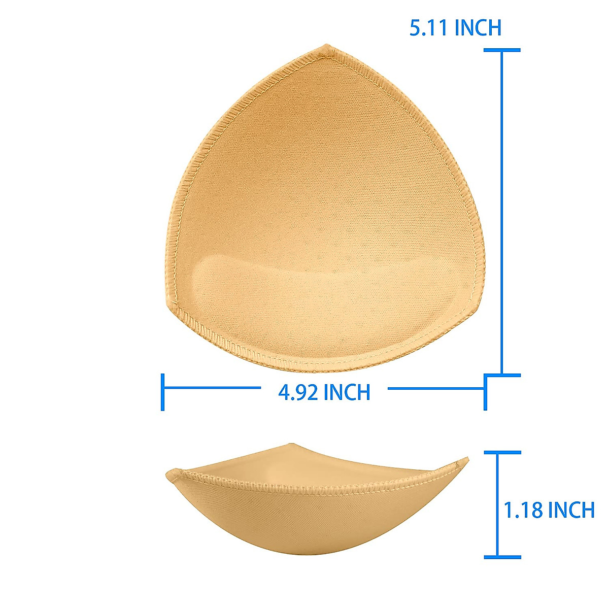 TopBine Removable Bra Pads Inserts Women's Comfy Sports Cups Bra Insert for BIkini Top Swimsuit (4 Beige, B/C)