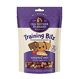 Old Mother Hubbard by Wellness Training Bitz Assorted Mix Natural Dog Treats, Crunchy Oven-Baked Biscuits, Ideal for Training, 8 ounce bag