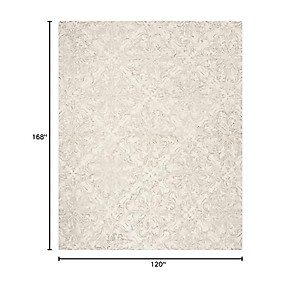 SAFAVIEH Blossom Collection 10' x 14' Ivory/Grey BLM103A Handmade Premium Wool Living Room Dining Bedroom Area Rug