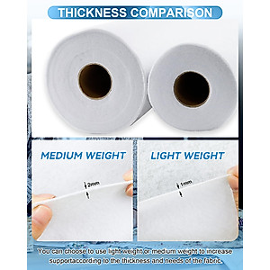 PLANTIONAL Iron-On Fusible Fleece Interfacing: 11.8 Inches x 10 Yards Medium Weight One-Sided Loft Iron On Fusible Fleece White for Quilting Tote Bags and Home Decor