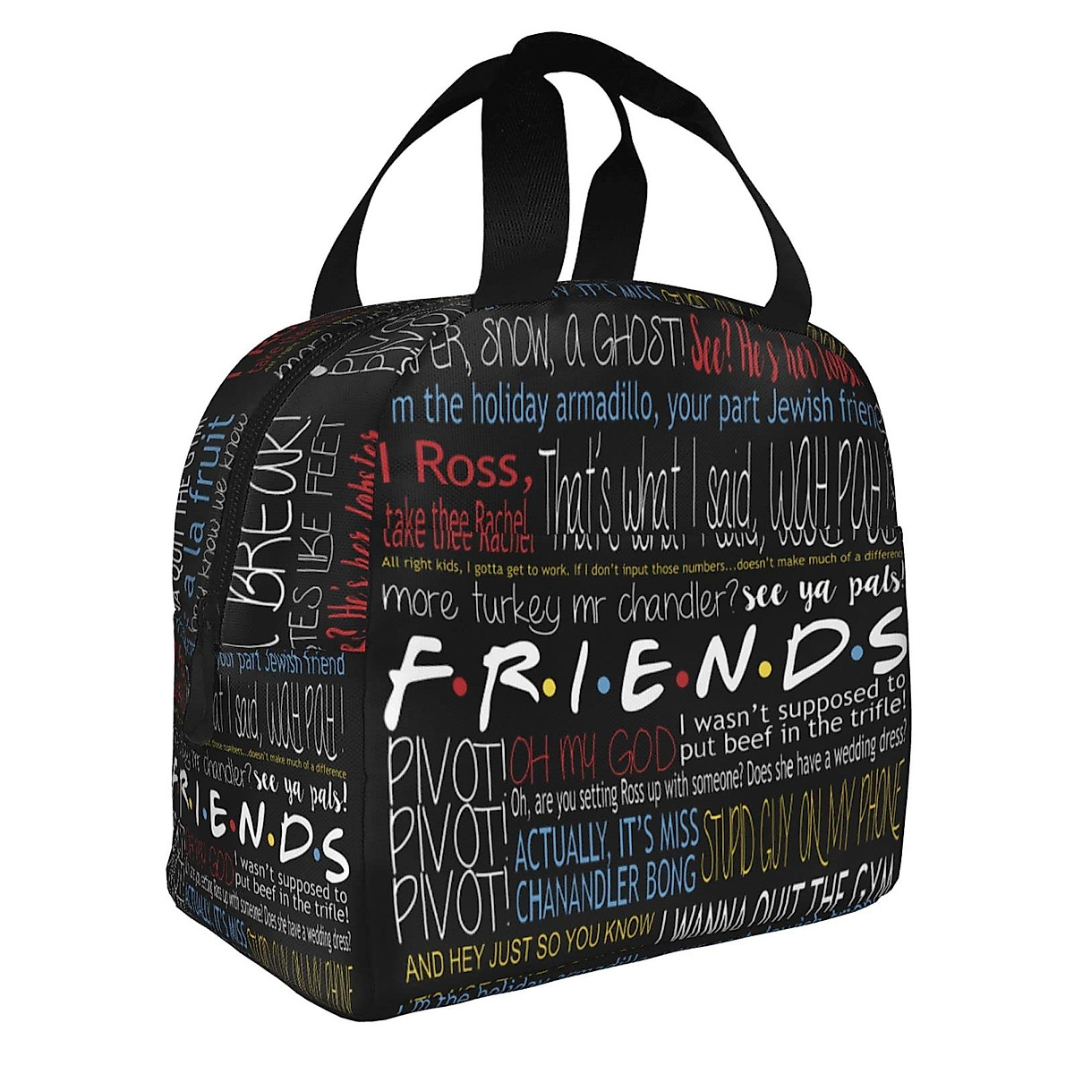 Taiherdail TV Show Lunch Box Insulated Lunch Bag Portable Tote Bag for Office Work Gift, Black-1, One Size