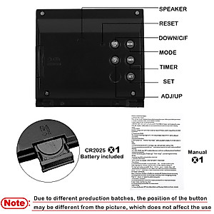 Hicarer 2 Pieces Digital Travel Alarm Clock Battery Operated Foldable LCD Clock with Calendar Temperature Snooze Mode Multifunction Small Desk Clock Portable Clock Large Display Desk Clock(Black)