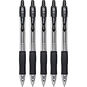 Pilot, G2 Premium Gel Roller Pens, Ultra Fine Point 0.38 mm, Pack of 5, Black