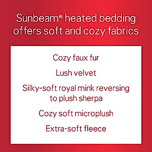 Sunbeam Heated Throw Blanket | Dual Pocket Microplush, 3 Heat Settings, Newport Blue - 31160304