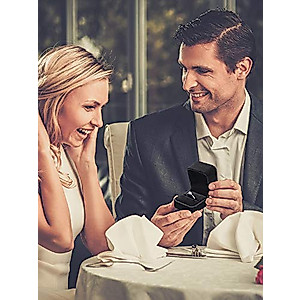 Zhanmai 12 Pieces Velvet Ring Earring Box Gift Jewelry Case Gift Boxes for Wedding, Engagement, Birthday and Anniversary 2.12 x 1.77 x 2 Inch (Black)