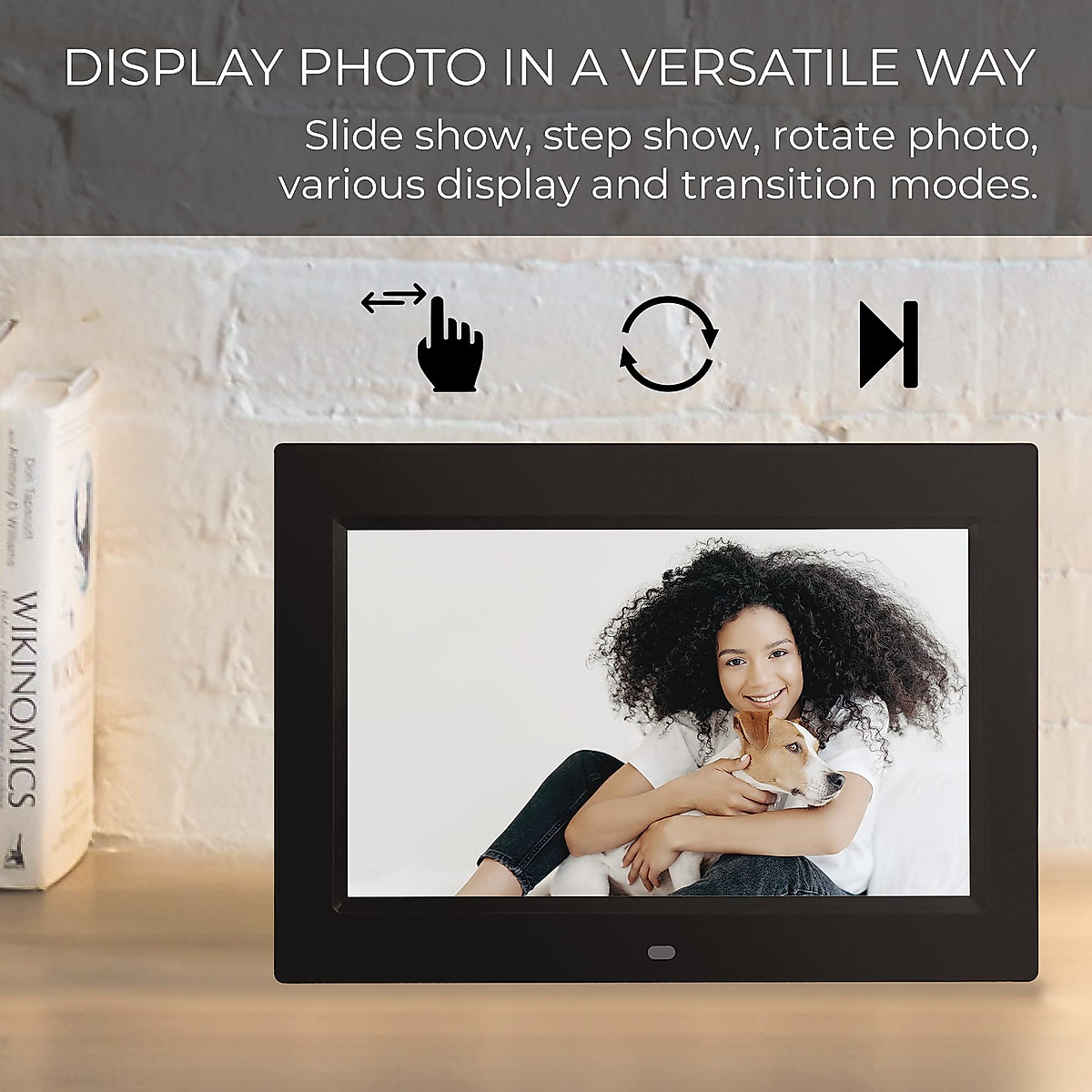 10 inch Digital Picture Frame, Sonicgrace USB Digital Photo Frames with Remote Control,16:9 LCD Screen with Slide Show,Plug and Play, Support SD Card, Gifts for Parents, Family, Women