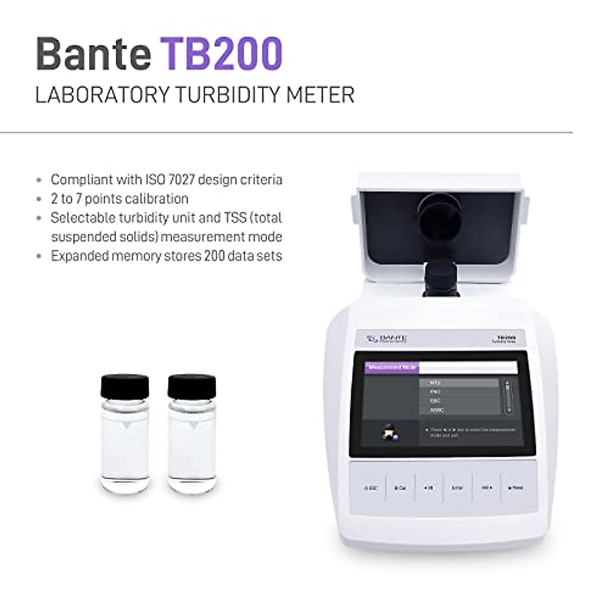 Bante TB200 Laboratory Turbidity Meter | Turbidimeter | 2 to 7 Points Calibration, Selectable TSS Measurement Mode and Turbidity Units, Accuracy ±2%