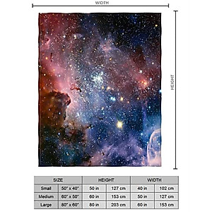Goodbath Space Throw Blanket, Galaxy Universe Star Fleece Blanket for Sofa Couch Chairs, 60 x 50 Inch, Colorful