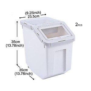 RUIAN 2pcs Food Container, Food Storage Box With Lid and Shovel, Airtight Kitchen Storage Container for Storing Dry Food, Cat/Dog Food Storage Container, Large