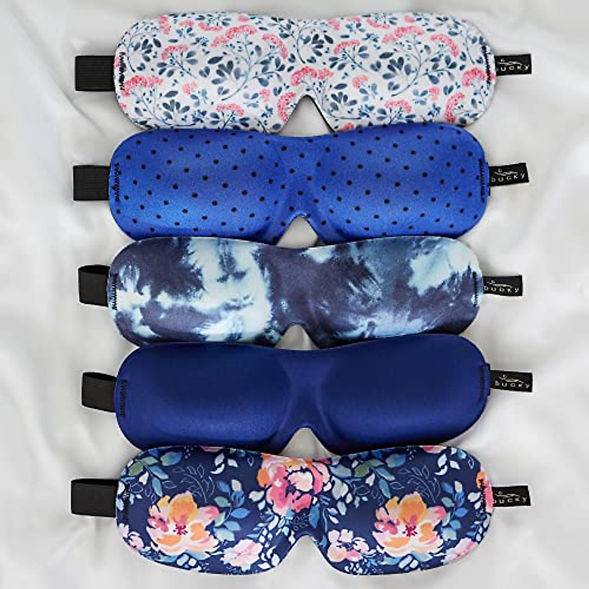 Bucky 40 Blinks No Pressure Printed Eye Mask for Travel & Sleep, Black Dot, One Size