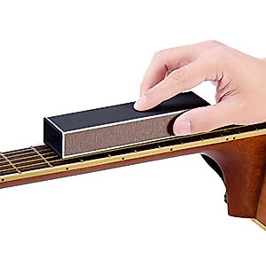 Guitar Luthier Tool Including Fret Leveling Beam Sanding Leveler Beam, Guitar Fret File, Stainless Steel Fret Rocker and Fingerboard Guards Protectors, Grinding Stones