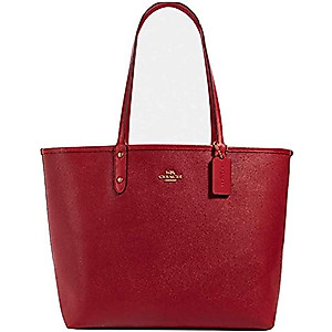 Coach Reversible PVC City Signature Tote (Large, Navy/Red Multi)