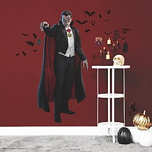 Universal Pictures RMK5211GM Classic Monsters Dracula Peel and Stick Wall Decals, Black, White