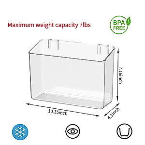vacane Plastic Over Cabinet Door Organizer, Adhesive Mount Storage Organizer Container Makeup Organizer Hanging Basket Bins For Craft Room, Pantry, Office, Space Saving Holder for Kitchen Bags-L