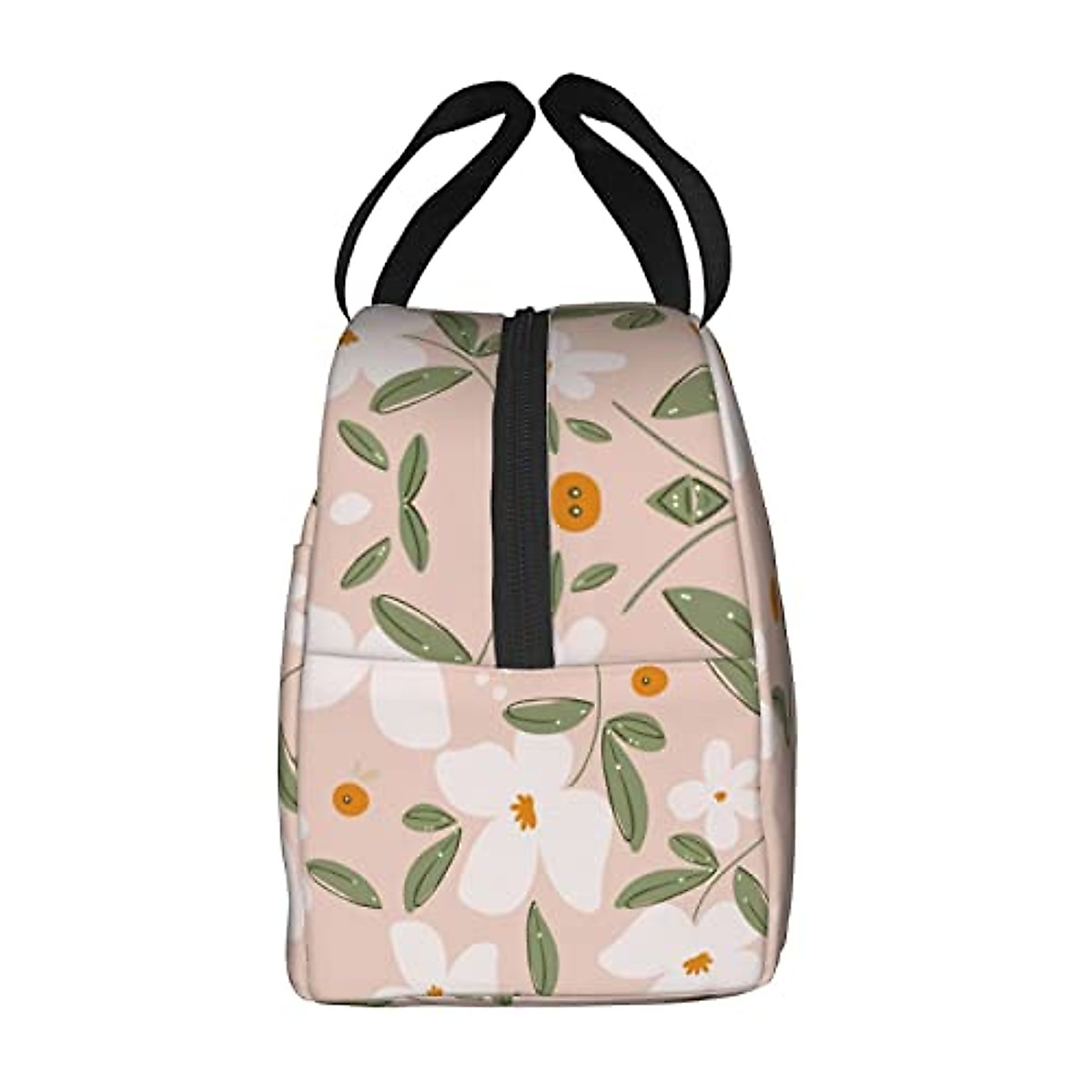 Lunch Bag Floral And Dot Shapes Insulated Lunch Box Back To School Reusable Bags Meal Portable Container Tote For Boys Girls Travel Work Picnic Boxes