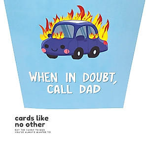 Sleazy Greetings Funny Happy Father's Day Greeting Card | Cheeky Birthday Card For Dad | Bday Card with Envelope (When In Doubt Call Dad)