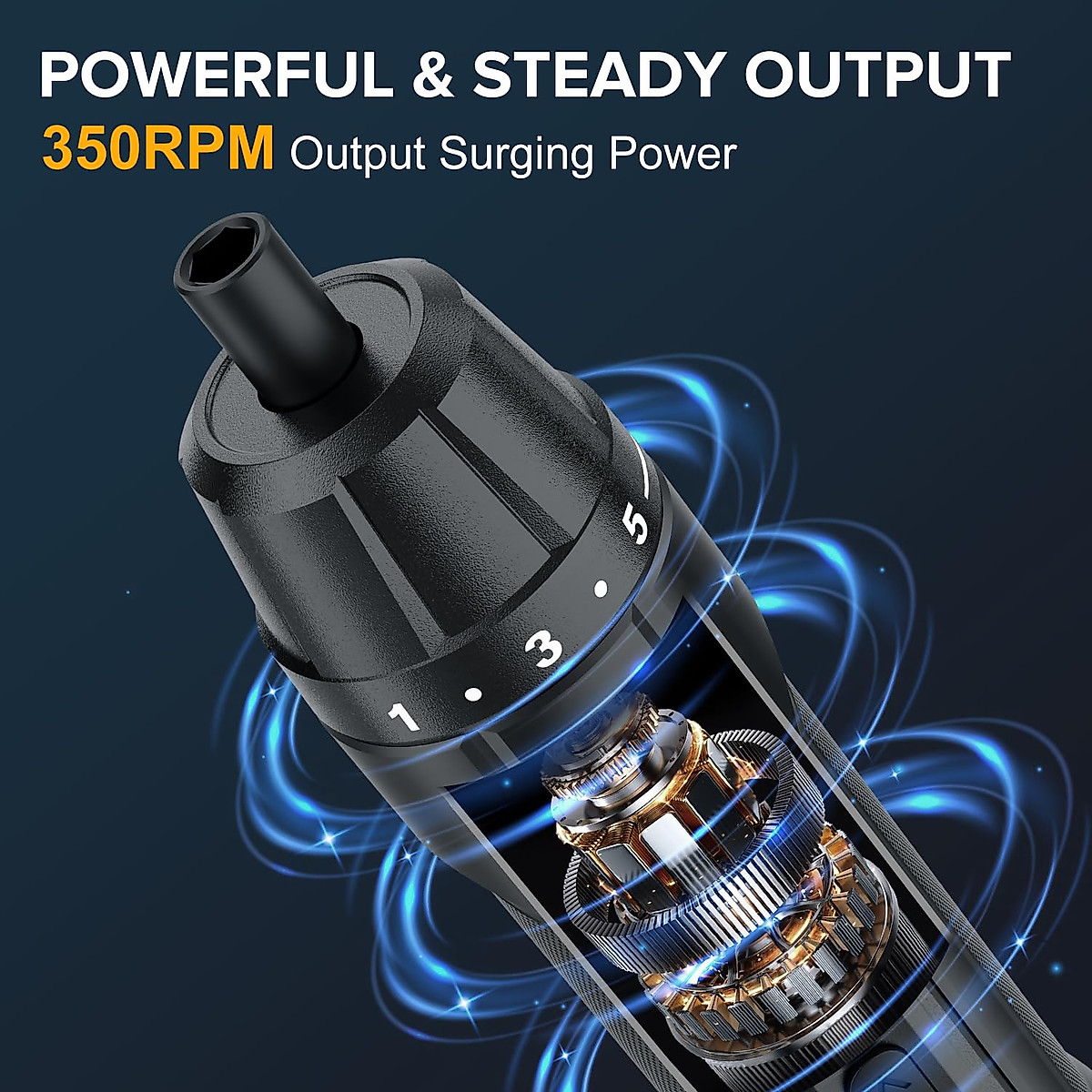 PECHAM Electric Screwdriver,350 RPM, 5 Torque,2000mAh 5N.m, 3.6V Cordless Screwdriver Set,TYPE-C Charging Cable,Manual & Electric,8 Pcs Bits for Electrical Repairs,Automatic Portable Power Screwdriver