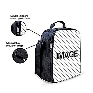 Dellukee School Lunch Bag For Kids Soft Boys Girls Adjustable Shoulder Strap Durable Handbag Tote Bag Reusable Insulated Lunch Box With Zipper Starry Sky Wolf Print