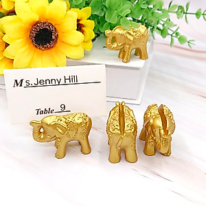 AMERRY 10 Pcs Golden Pumpkin Table Card Holder，Place Card Holders, Table Number Holder,Photo Holders for Party Favors, Wedding，Birthday，Dinner，Farmhouse Gathering Decorations(Golden)