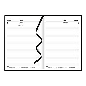 Letts of London Standard Daily Planner, 12 Months, January to December, 2024, Day-Per-Page, A4 Size, 11.75" x 8.25", Black (C10ZBK-24)