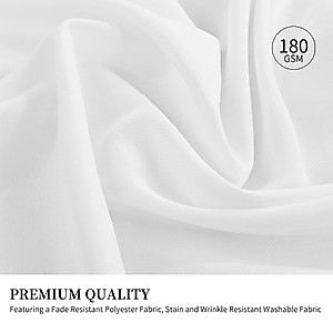 REWOMC 6 Pack Round Tablecloths - 120 Inch, White Polyester Table Cover for Round Table, Stain and Wrinkle Resistant Washable Fabric Table Cloth, Polyester Tablecloth for Wedding Banquet Parties