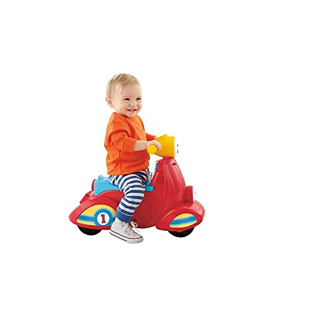 Fisher-Price Laugh & Learn Toddler Ride-On, Smart Stages Scooter, Musical Learning Toy with Motion-Activated Songs for Ages 1+ Years