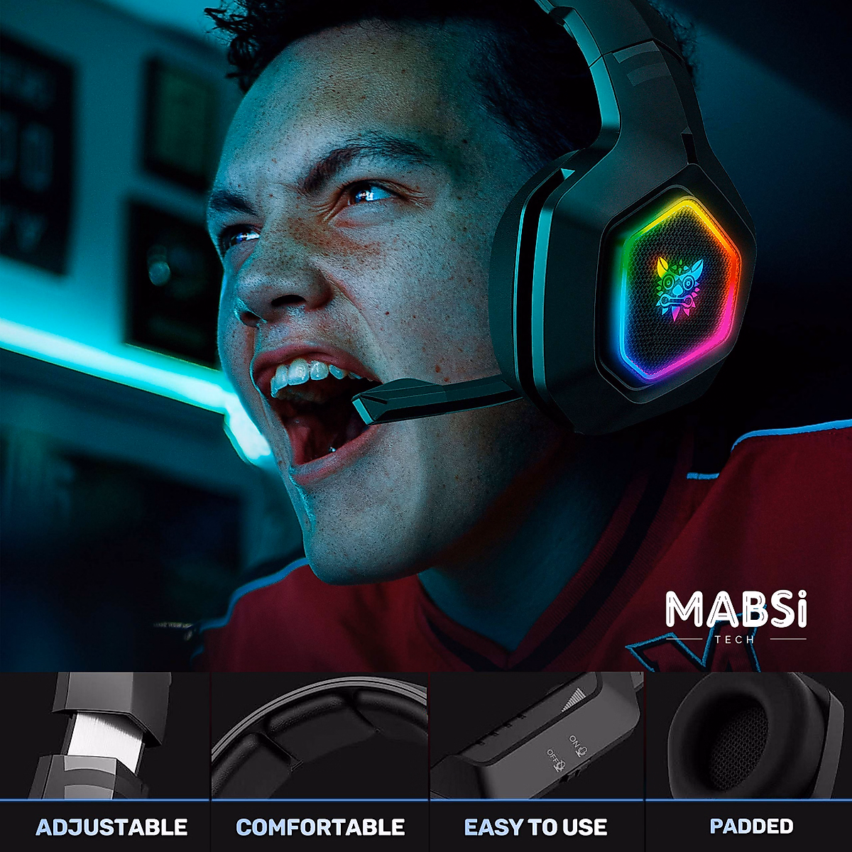 Gamer Headset K10 | Sonido Surround | Blocks External Noise | Includes microfone | Compatible with PS5, PS4, Xbox One, Nintendo Switch, PC, I pad, Celulares