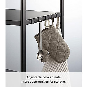 Yamazaki Home Kitchen Appliance 3 tier Storage Rack-Standing Organizer Shelves, One Size, Black