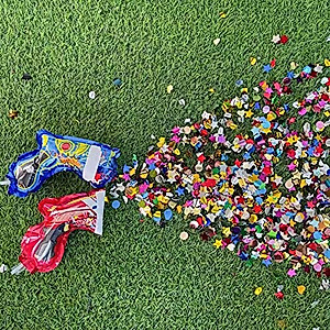 Inflatable Fireworks Gun,20PCS Party Toys Confetti Fireworks Handheld Confetti Poppers Multicolor with Novelty Design Party Supplies for New Year Birthday Christmas Wedding Graduation