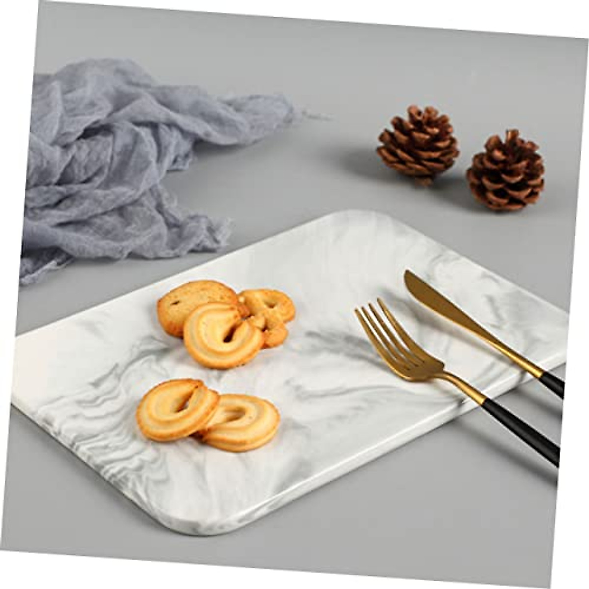 HEMOTON Marble Cutting Board Sushi Tray Bandejas Para Comida Cutting Boards for Kitchen Cutting Cheese Board Meat Chopping Board Reusable Chopping Board Kitchen Chop Board Cake Board Bread