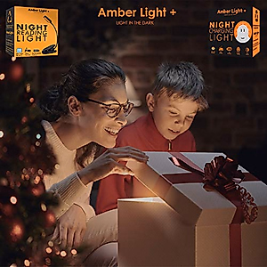 Amber Light + Giftable Amber Book Light - Blue Light Blocking - Night Reading Light Store. Rechargeable. 1600K for Reading in Bed at Night. Perfect as a Giftable Kindle Light and LED Book Light.